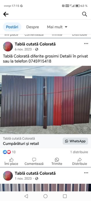 Tabla cutata și colorata la cel mai mici preturi de pe peata transport ...