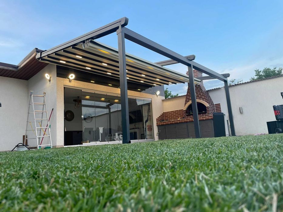 PERGOLA- bioclimatic, retractibil, STICLA- tip ghilotina, tip glisanta ...
