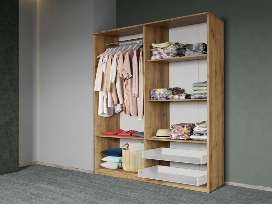 Dulap dormitor Alb+Stejar Adapto C07 Bistrita • OLX.ro