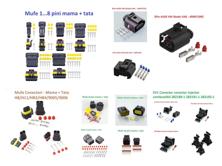 Mufe Conectori Electrici Auto VAG / EV1 / 1...16Pinii Universale ...