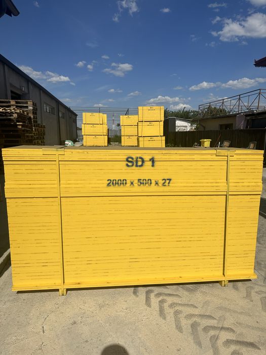 Panouri tip doka, lana, placa galbena cofrare, cofraje, schele metalic ...