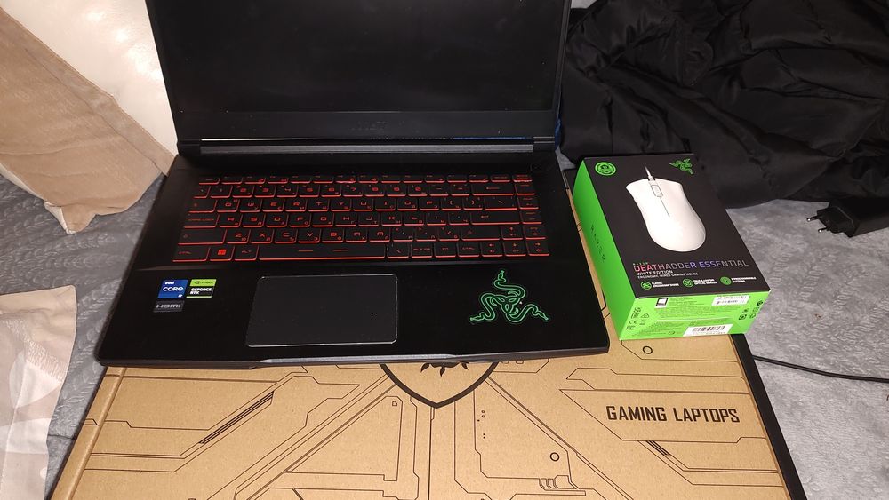 MSI Thin GF63 + мишка RAZER гр. Хасково Червена стена • OLX.bg