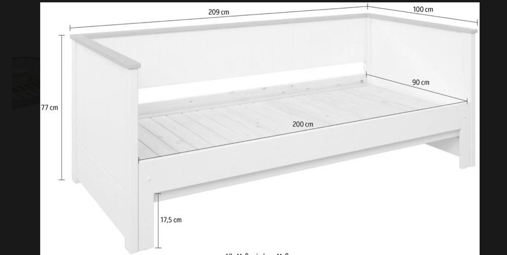 Vând Pat divan extensibil din lemn masiv de pin 90-180x200 cm +saltele ...