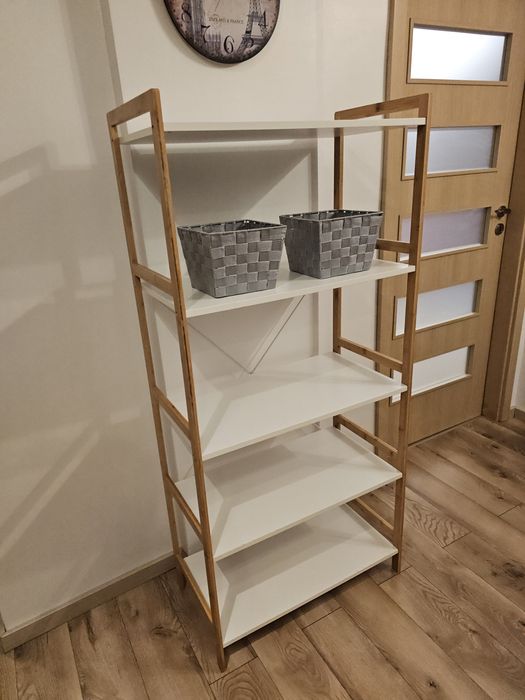Etajera jysk 5 rafturi bambus și alb Cluj-Napoca • OLX.ro