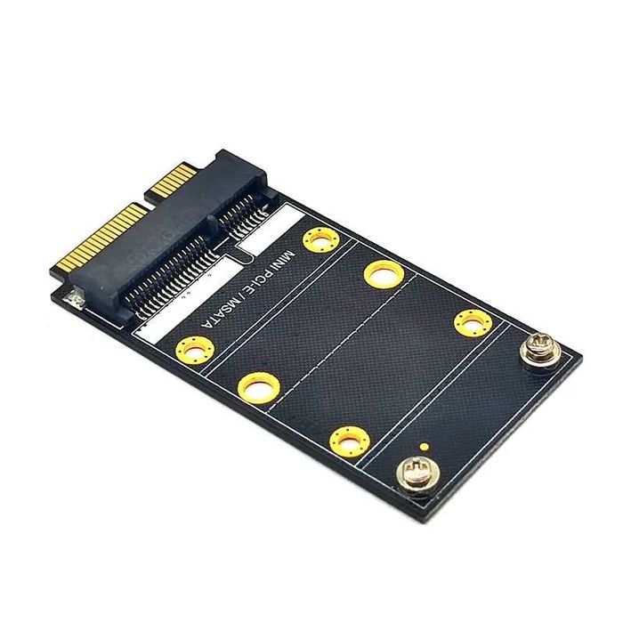 Adaptor SSD MSATA la Mini PCIE wifi card slot Mini PCI Express la SSD ...