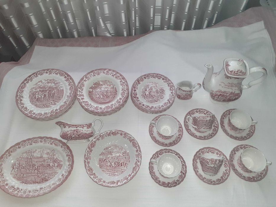 Set serviciu de masa portelan englezesc Myotts Country Life 6 persoane ...