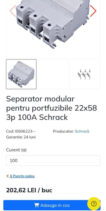 Vând contor Schneider, siguranță Schneider/Schrack, separator modular ...