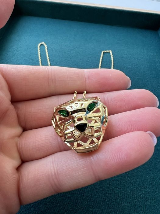 Colier Cartier colectia Panthere din otel inoxidabil placat cu aur 18k ...