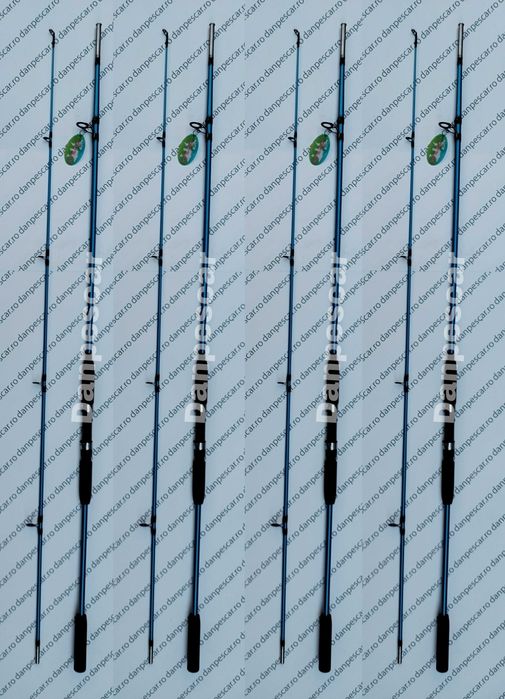 SET 4 Lansete WB fibra plina 2,70m pescuit la dunare 60-180gr Albastre ...