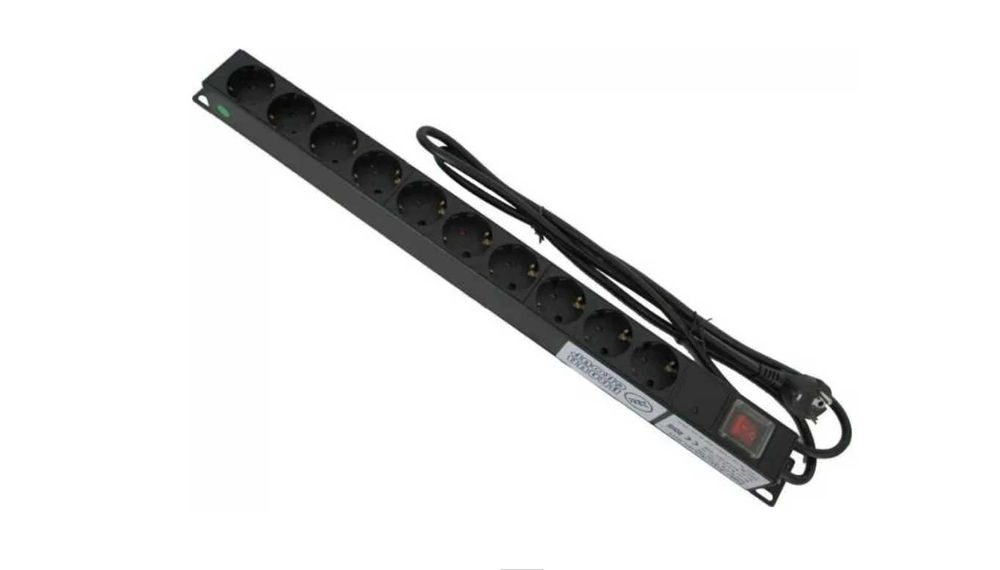 Priza Rack PDU 10 Porturi 19 Inch, 1U Cu Intrerupator Si Siguranta ...