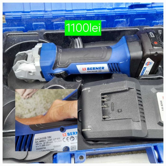 Set Berner Bormasina pt rigips si flex 3bateri si 2 incarcatoare Unirea ...