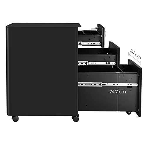 Roll box metalic, casetiera de birou metalica 30 cm latime, Negru ...