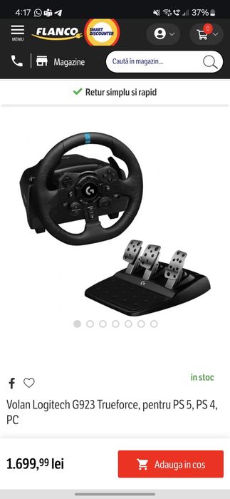 Volan Logitech G923 PS5/PS4/PC Hunedoara • OLX.ro