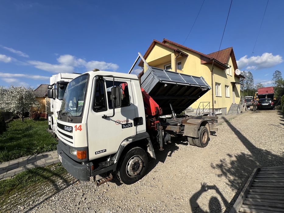 Daf 1000 basculabil trilateral cu macara palfinger Sieu-Sfantu • OLX.ro