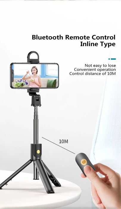 Селфи стик K10S с огледало/светкавица/дистанционно-70см телескопичен гр. София Център • OLX.bg