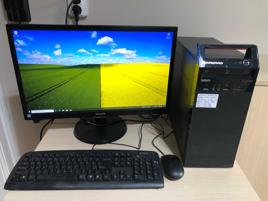 Vand Calculator PC Desktop Lenovo Monitor Philips 24" Tastatura Mouse ...