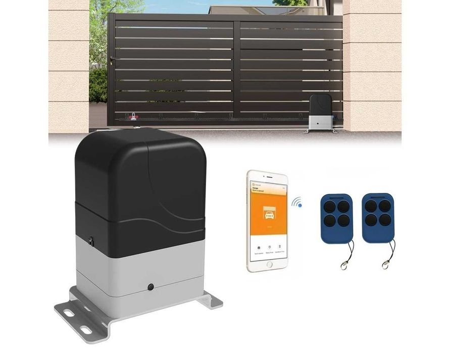 Kit Automatizare Smart WIFI pentru Poarta Culisanta Telecomanda 300kg ...