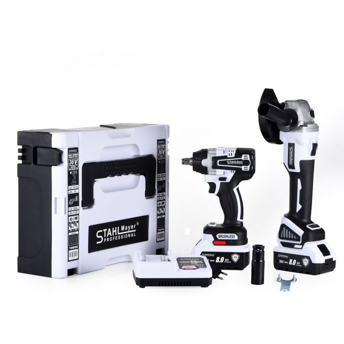 Акумулаторен ударен гайковерт и ъглошлайф комплект 36V 8Ah STAHLMAYER гр. Асеновград • OLX.bg