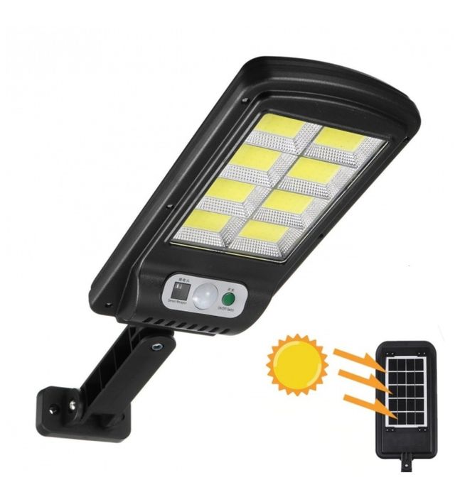 Proiector solar lampa stradala 150 led COB senzor miscare 25x23 cm ...