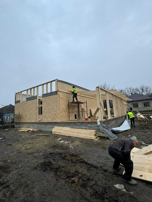 Cabana stil A-Frame, casa, terase si foisoare din structura de lemn ...