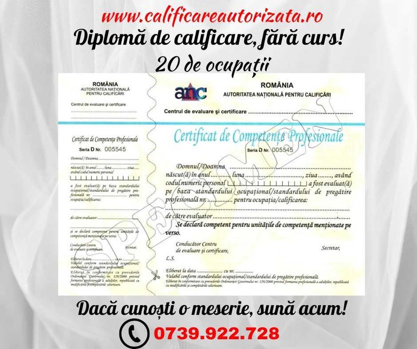 Obtine diploma de calificare, fara curs! Doar prin testare! Voluntari ...