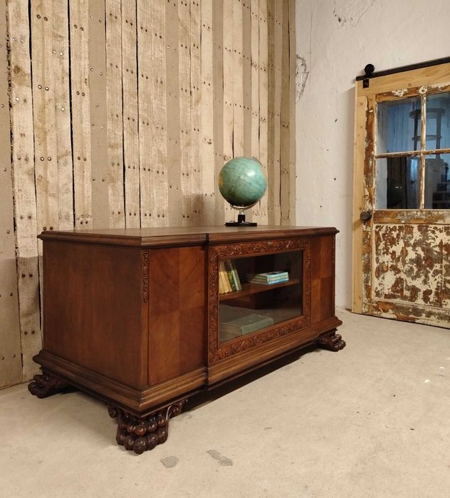 Birou vechi din lemn cu furnir de nuc, restaurat Gradistea • OLX.ro