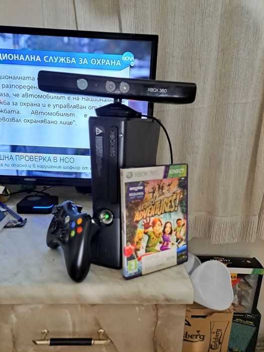 Xbox 360 S (Slim) + Kinect, Игра Kinect Adventures гр. Самоков • OLX.bg