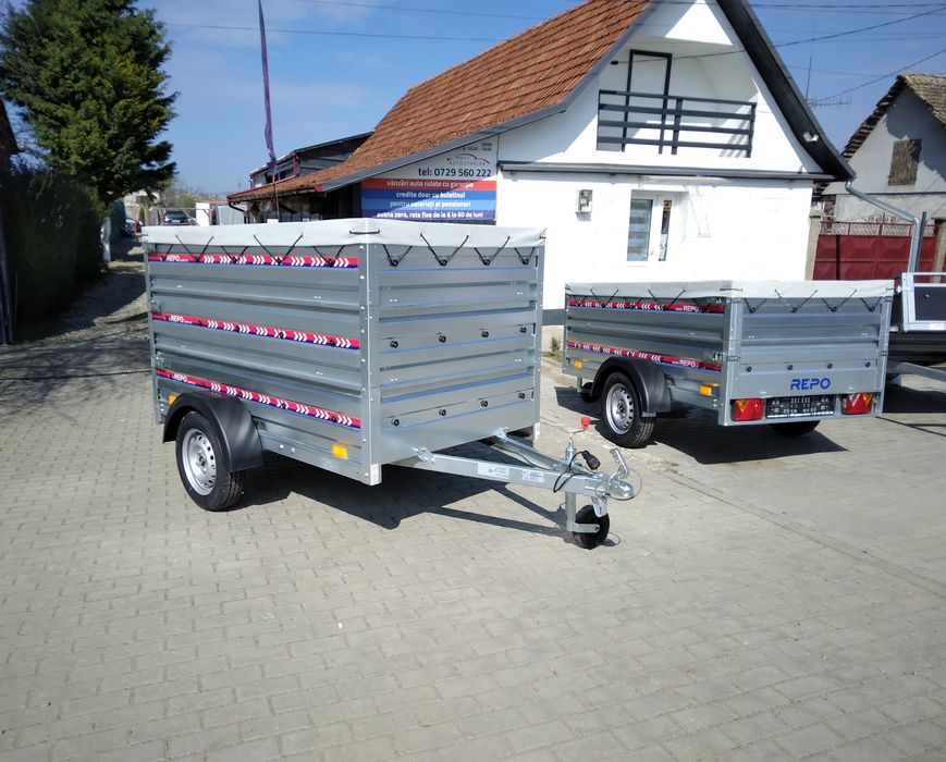 Remorca Repo RRS cu obloane și prelată plana 750kg Arad • OLX.ro