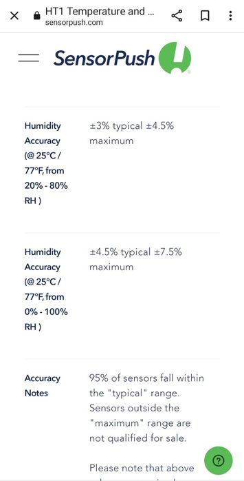 Hygrometru termometru smart bluetooth Iphone Android Sensorpush HT1 ...
