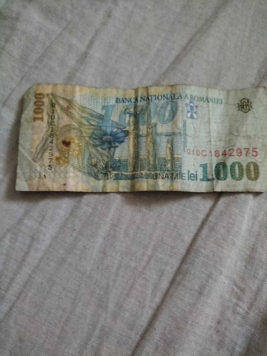 Bancnota de 1000 lei "Mihai Eminescu " an 1998 Botosani • OLX.ro