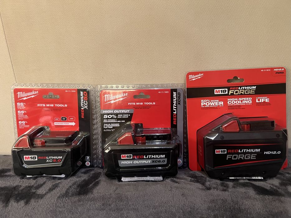 Acumulatori Milwaukee ( FORGE-12 ah/HIGH OUTPUT-6 ah/Red Lithium-5 ah ...