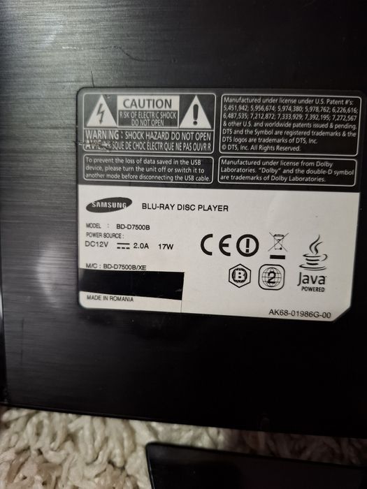 Vand Dvd Player 3 D BlueRay Samsung BD D7500B Pitesti • OLX.ro