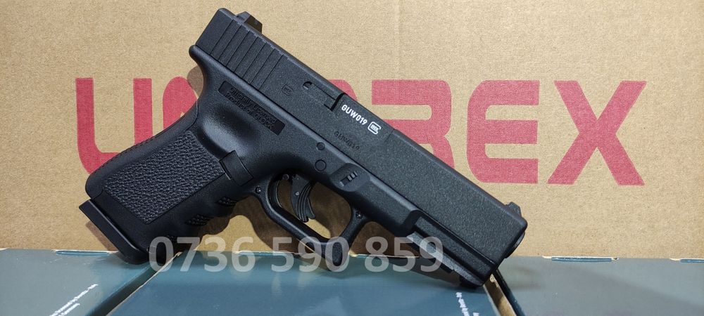 Upgradat 4.5j Glock 19 puternic CO2 GNBB original umarex PistolAirsoft ...