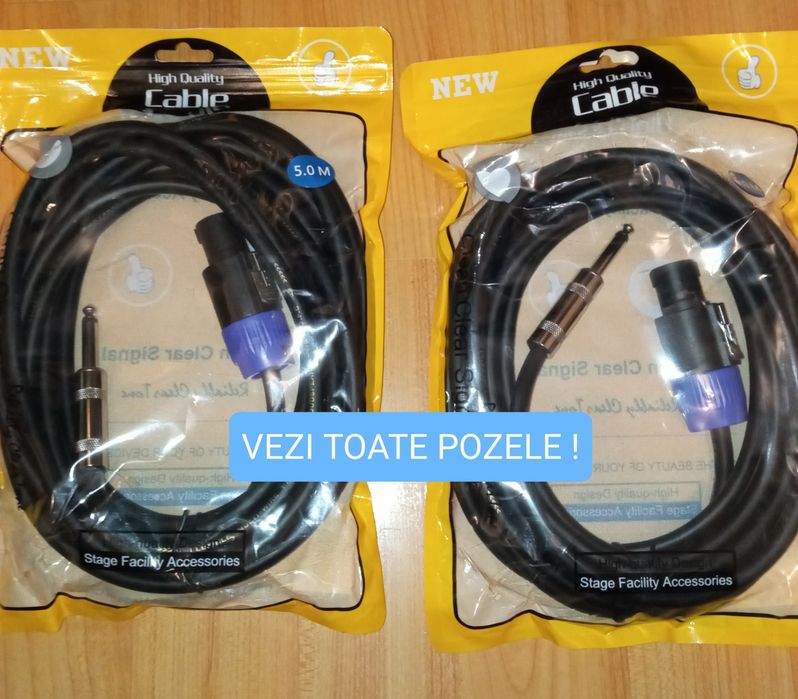 CABLURI BOXE speakon - speakon - jack 5 metri 2 x 2.5 xlr microfon dmx ...