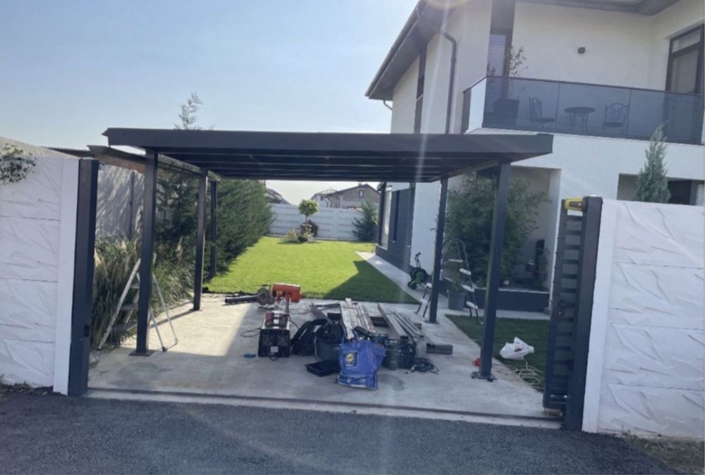 Carport auto/ garaj modular/ copertina auto/ structuri metalice Iasi ...