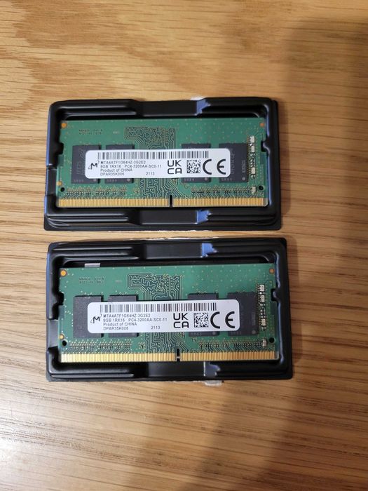 Рам памет 2x8GB 3200 MHz SODIMM, за лаптоп Micron MTA4ATF1G64HZ-3G2E2 ...