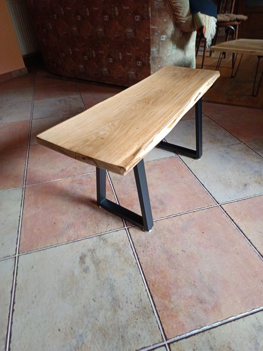 Masa cafea stejar cu picioare metalice reglabile Drumul Carului • OLX.ro