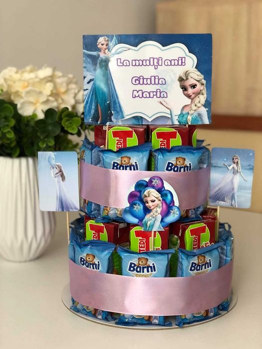 Tort dulciuri, cadou copii, gradinita, Spiderman, Elsa, Kinder, Barni ...