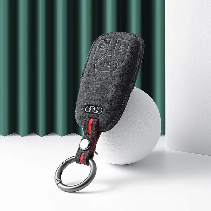 Алкантара калъф за ключ Audi A3 A4 A5 A6 A7 A8 Q3 Q5 Q7 Q8 SQ8 S6 S8 гр ...