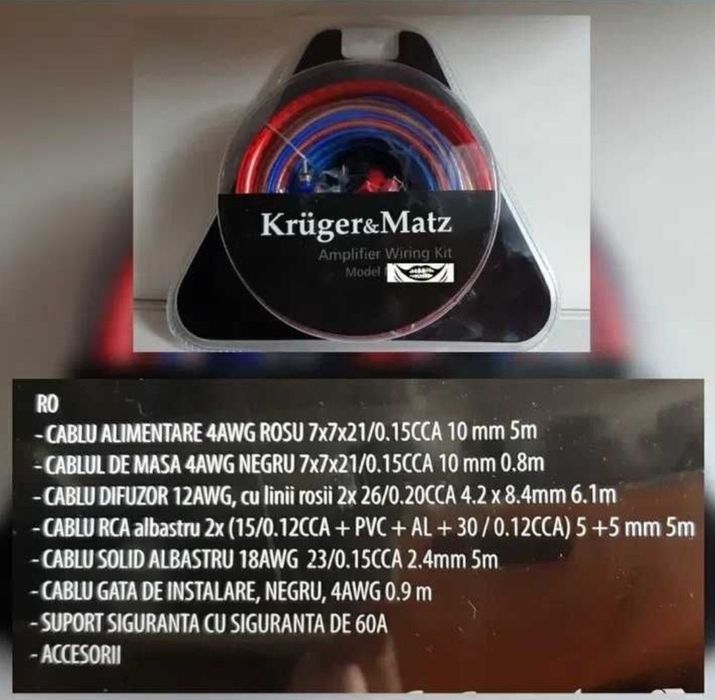 Kit Cabluri Amplificator Cablu Statie Auto Kit Cabluri Subwoofer Auto ...
