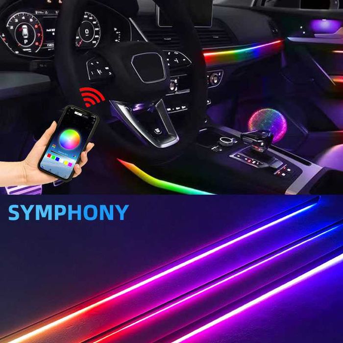 Kit Lumini Ambientale Symphony auto Xentech Light App control , RGB ...