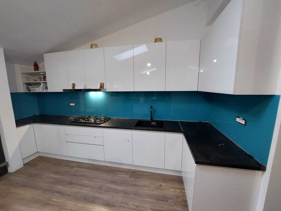 Sticla colorata printata contrablat bucatarie Backsplash Bucuresti ...