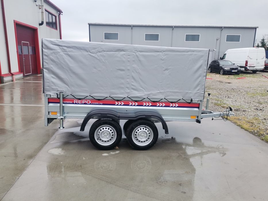 Remorca Auto Oferta 750 Kg Dublu Ax Cu Prelata Cargo Platforma Atv Craiova • OLX.ro