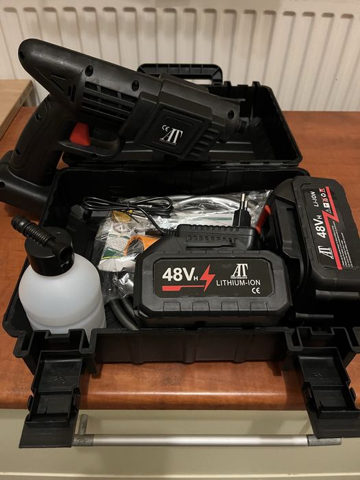Pistol de spalat auto cu presiune Portabil Fara fir, 2 acumulatori 48V ...