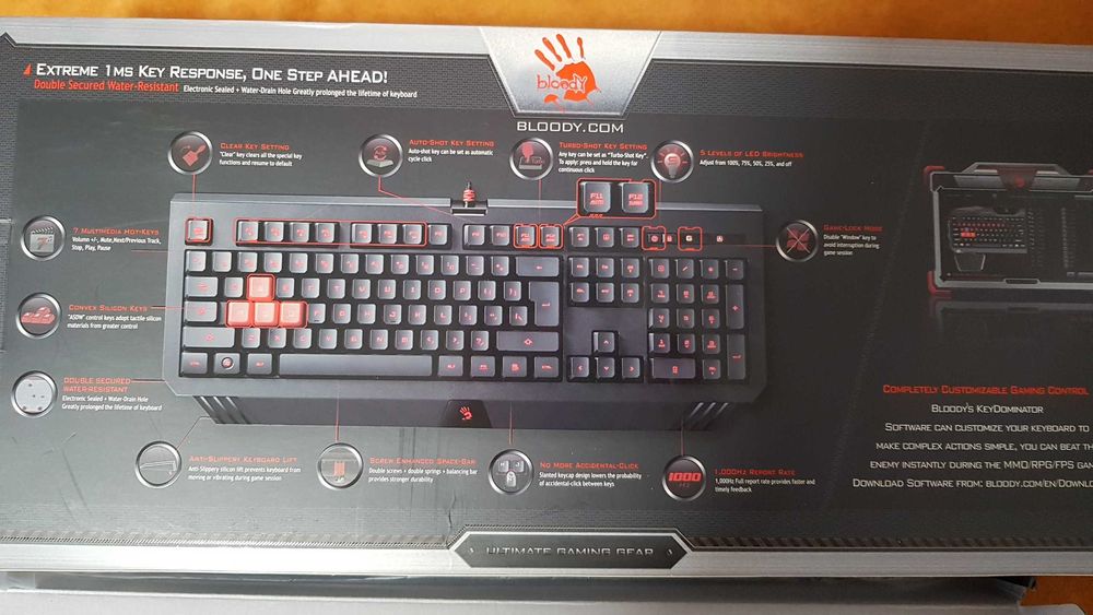 Tastatura A4tech Bloody B120, Iluminata, Extreme 1ms Key Response Resita • OLX.ro