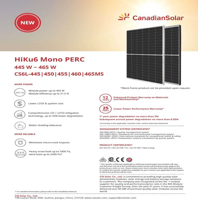 Panouri fotovoltaice Canadian Solar 460 w Baia Mare • OLX.ro
