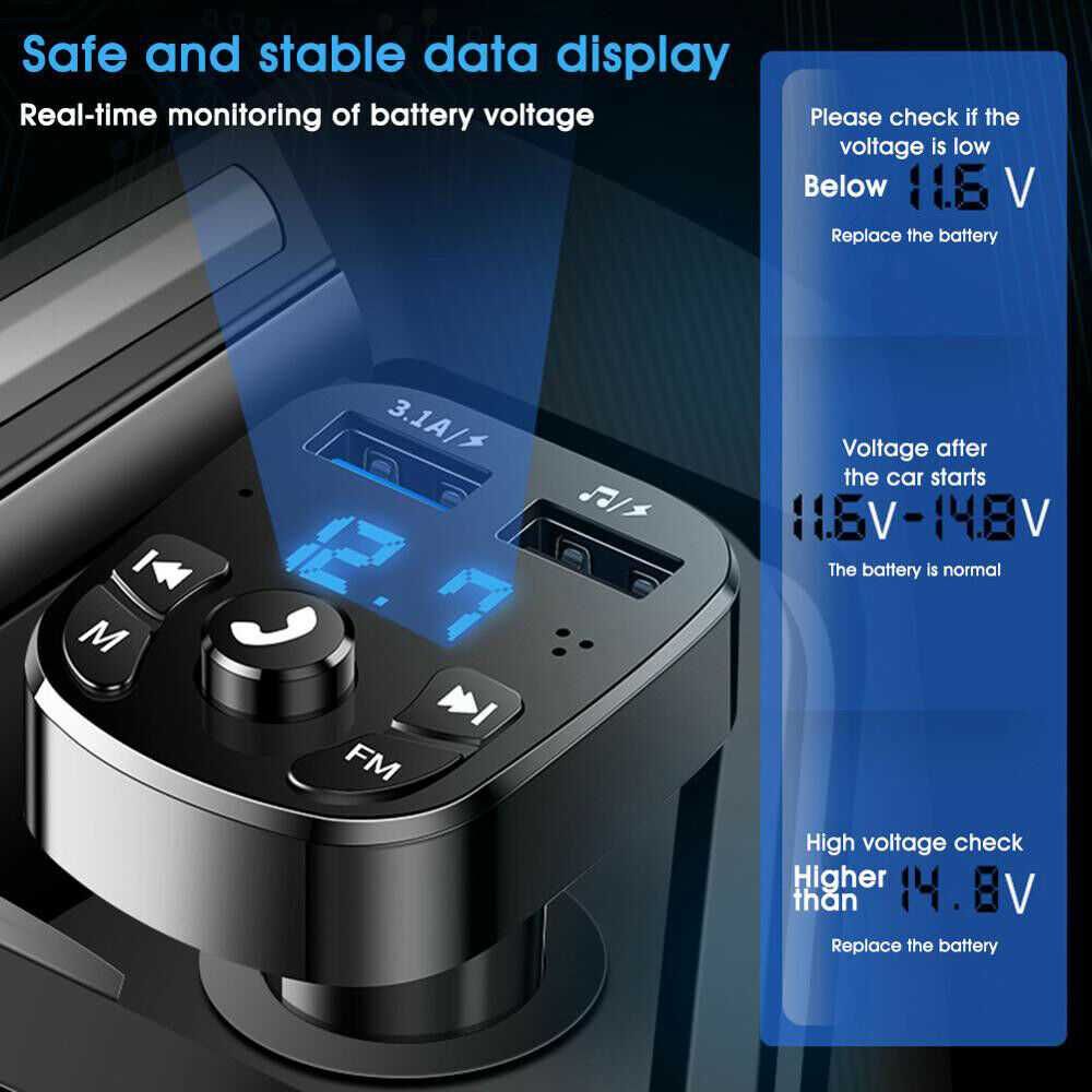 Блутут FM трансмитер с волтметър . Handsfree CAR KIT гр. София Толстой ...