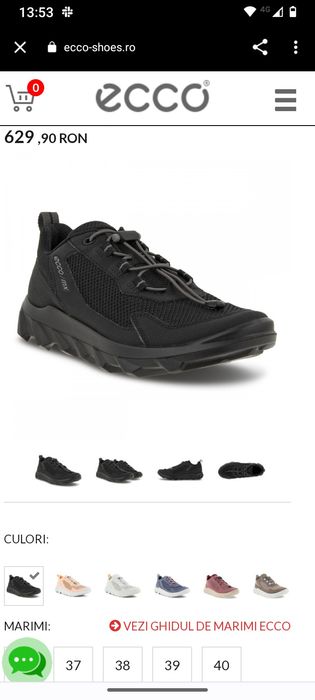 Pantofi sport dama ECCO MX W (Black) Bucuresti Sectorul 3 • OLX.ro