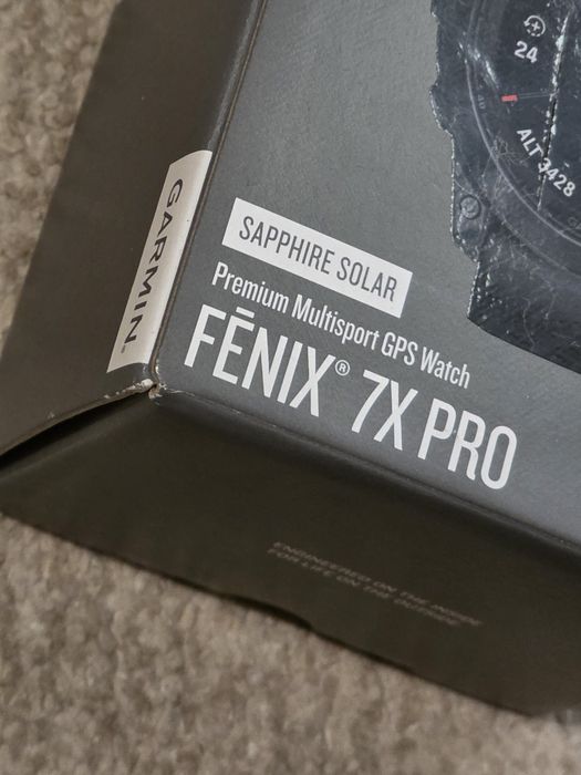 Ceas Garmin Fenix 7X Pro Sapphire Solar Carbon Grey DLC Titanium 51mm ...