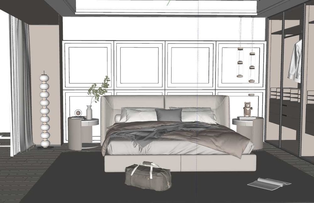 Randare dormitor complet cu dressing skp - sketchup Bucuresti Sectorul ...